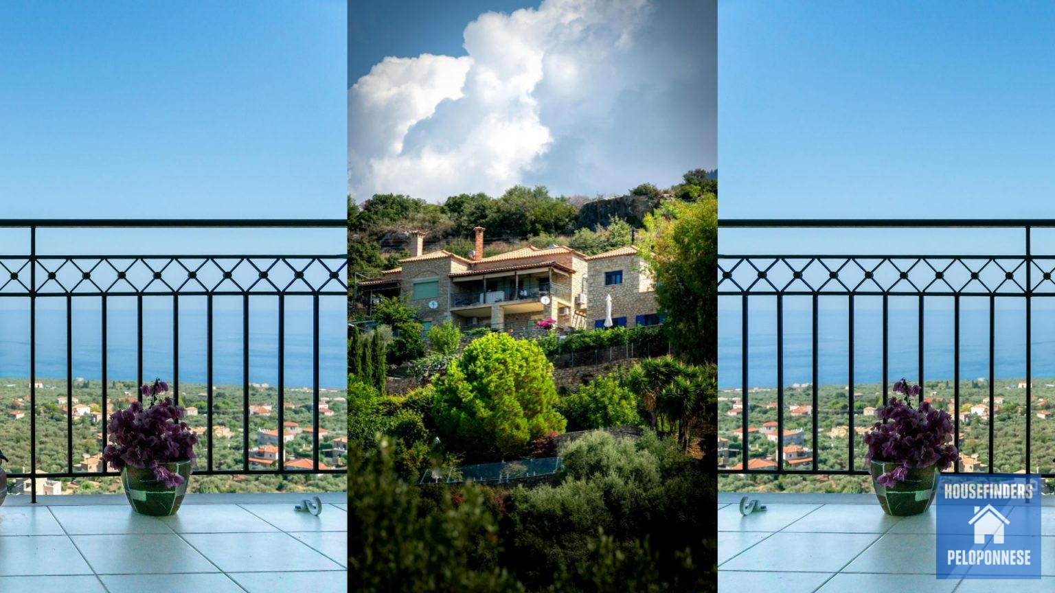 Parhus med magisk utsikt, lättskött terrasserad trädgård och nära ...